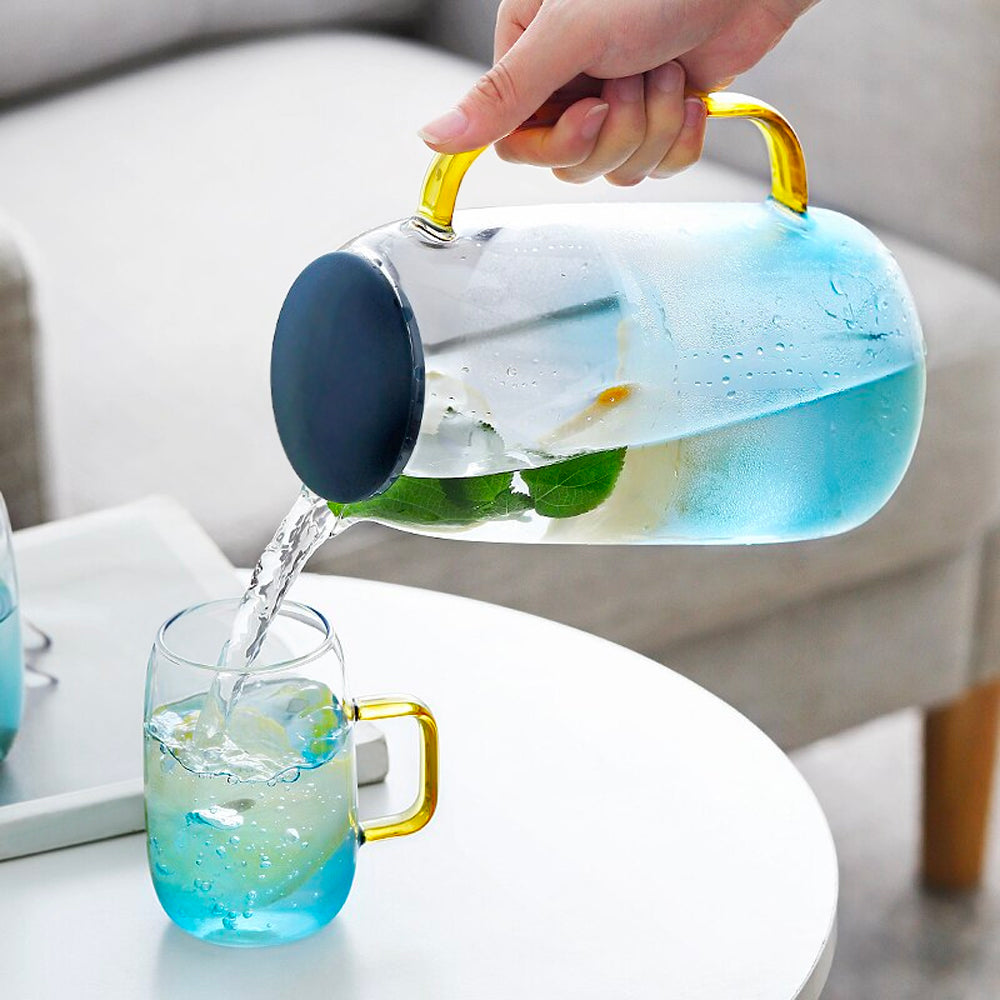 Nordic Blue Ombre Glass Teapot Set With 2 Cups – EthicalDeals